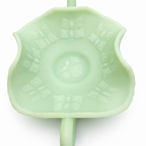 Fenton | Accents | Vintage Fenton Key Lime Satin Butterfly Bon Bon Dish ...